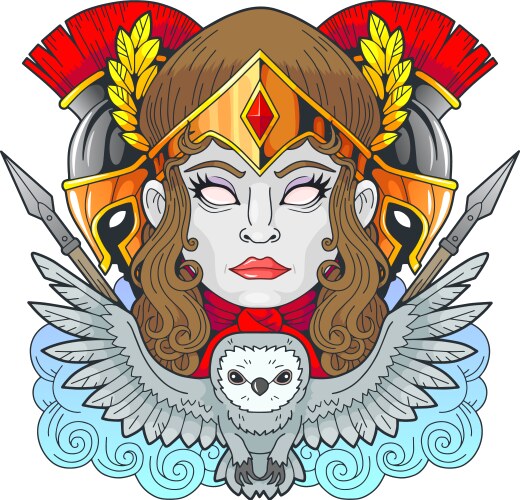 Ancient greek goddess athena Royalty Free Vector Image