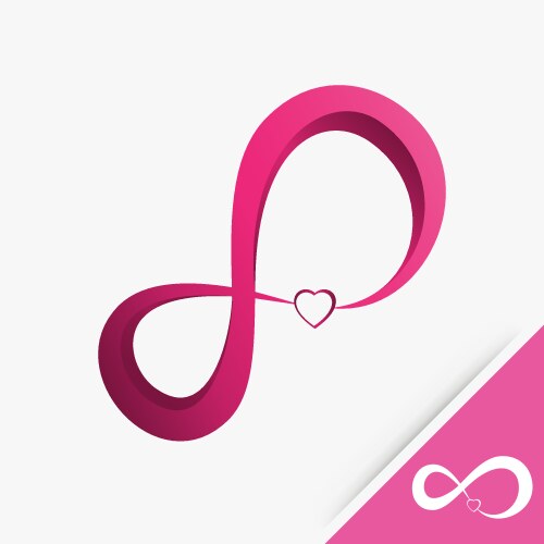 Heart logo infinity loop icon Royalty Free Vector Image
