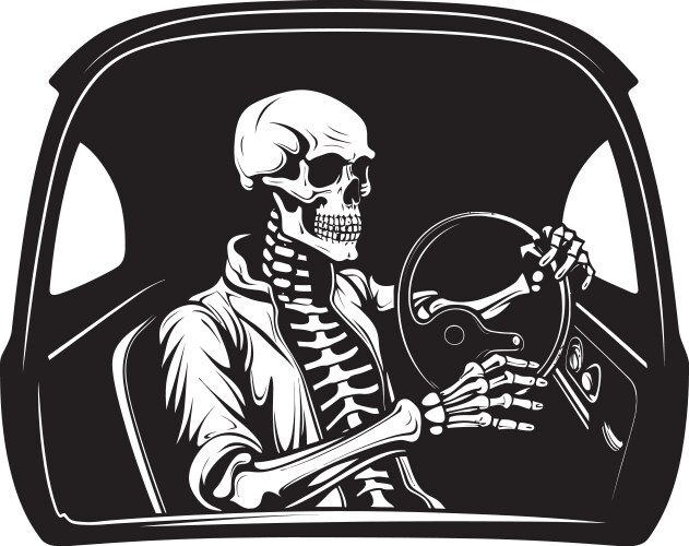 Bone bullet car with skeleton icon design phantom Vector Image