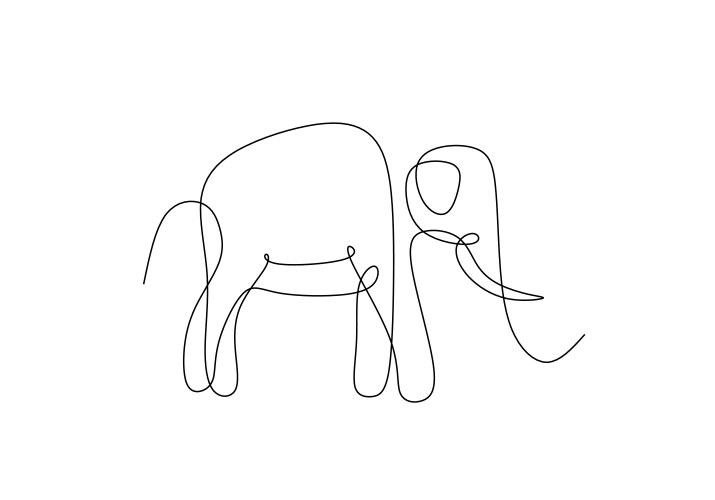 One Line Drawing Elephant Vector Images (over 350)