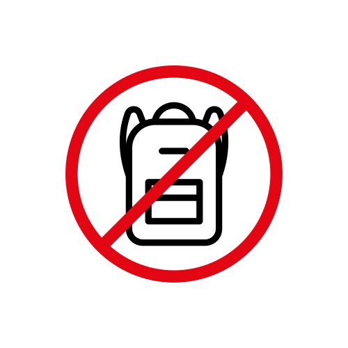 No backpacks allowed sign icon set prohibition Vector Image