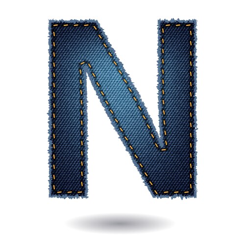 Jeans alphabet denim letter p Royalty Free Vector Image