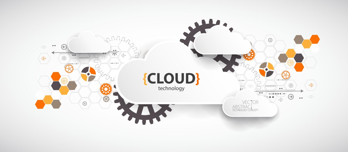 Cloud storage technology integrated digital web Vector Image