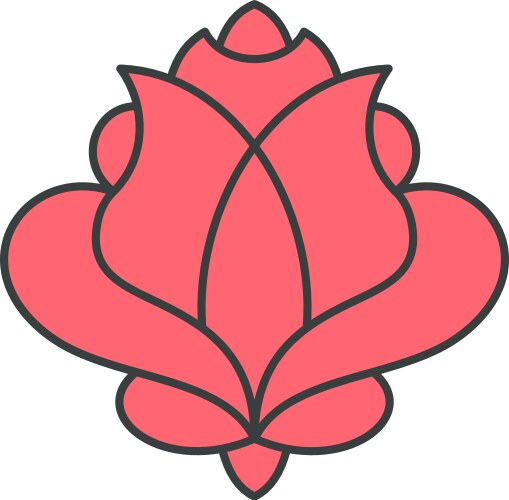 Single flower in pink color Royalty Free Vector Image
