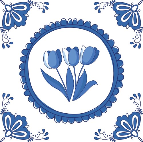 Delft blue empty Royalty Free Vector Image - VectorStock