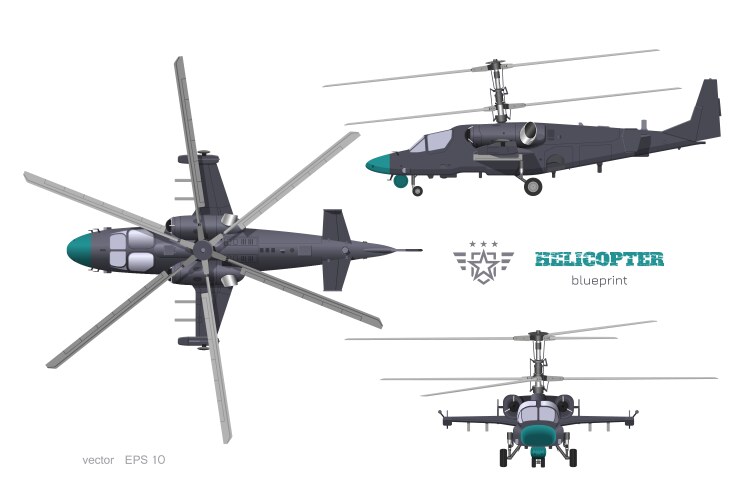 Attack Helicopter Front View Royalty Free Vector Image