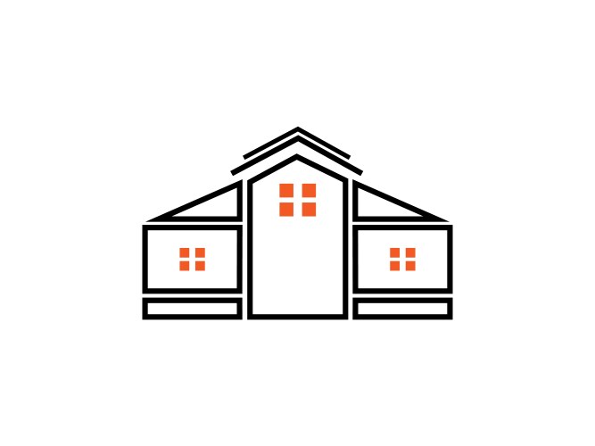 Simple house logo design Royalty Free Vector Image