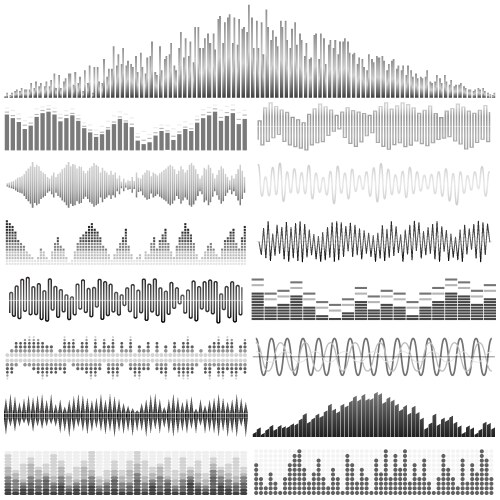 Sound waves set Royalty Free Vector Image - VectorStock