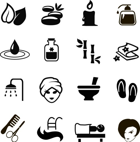 Spa icons set Royalty Free Vector Image - VectorStock