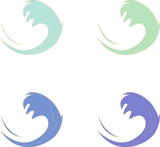 Blue wave in circle sign symbol logo Royalty Free Vector