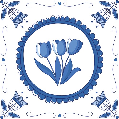 Delft blue empty Royalty Free Vector Image - VectorStock