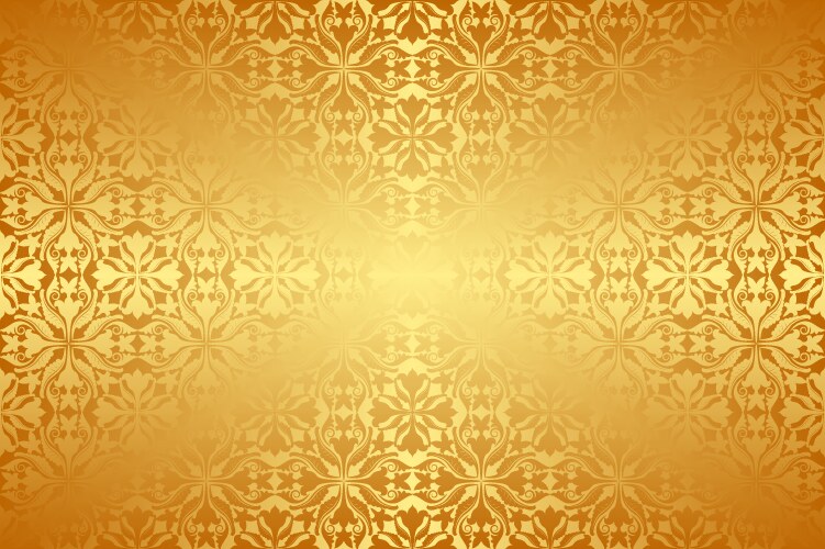 Seamless golden texture floral pattern Royalty Free Vector