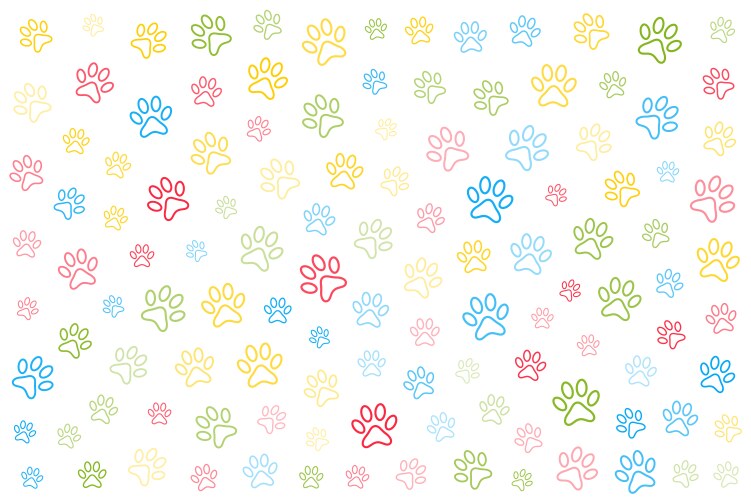 Cute animal paw print pattern background Vector Image