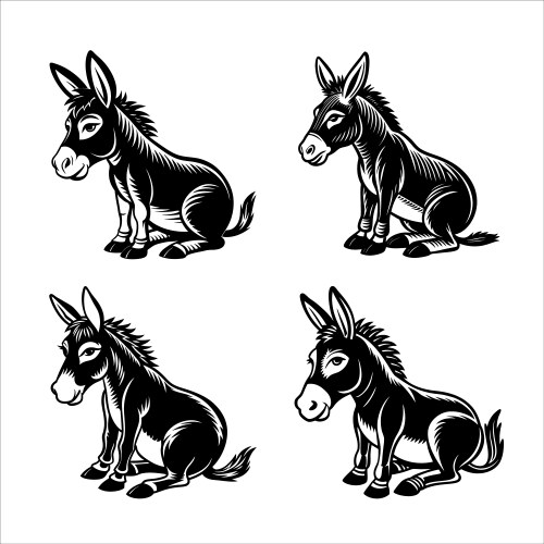 Donkey Black and White Vector Images (over 5,900)