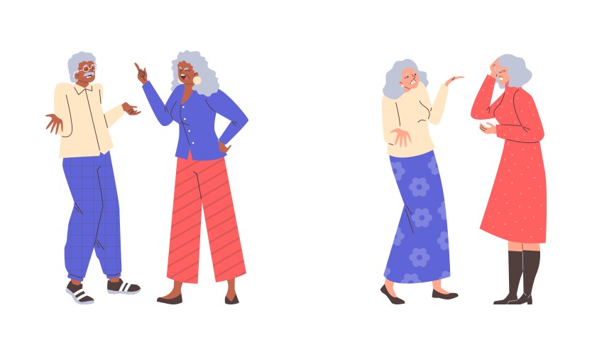 Elderly Talking Vector Images (over 2,400)