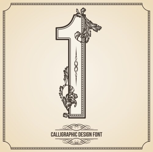 Calligraphic font number 8 Royalty Free Vector Image