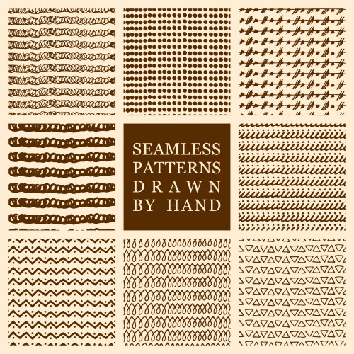 Hand drawn patterns set Royalty Free Vector Image