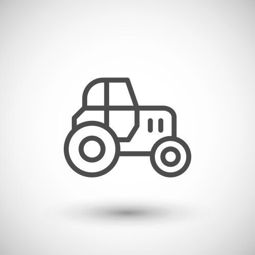 Tractor outline icon farm pictogram Royalty Free Vector
