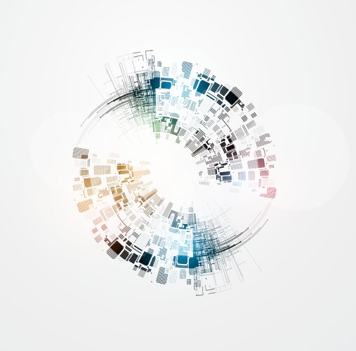 Abstract grey futuristic computer technology Vector Image