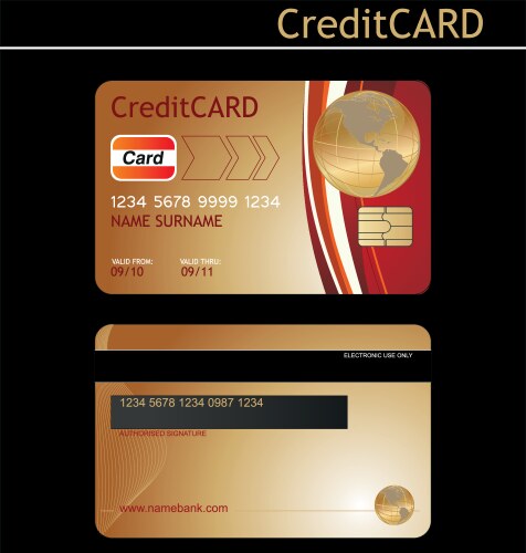 Credit card template Royalty Free Vector Image