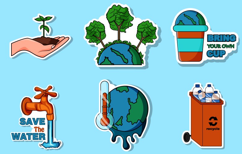 Earth day sticker 3 Royalty Free Vector Image - VectorStock