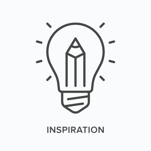 Inspiration process line outline icon Royalty Free Vector