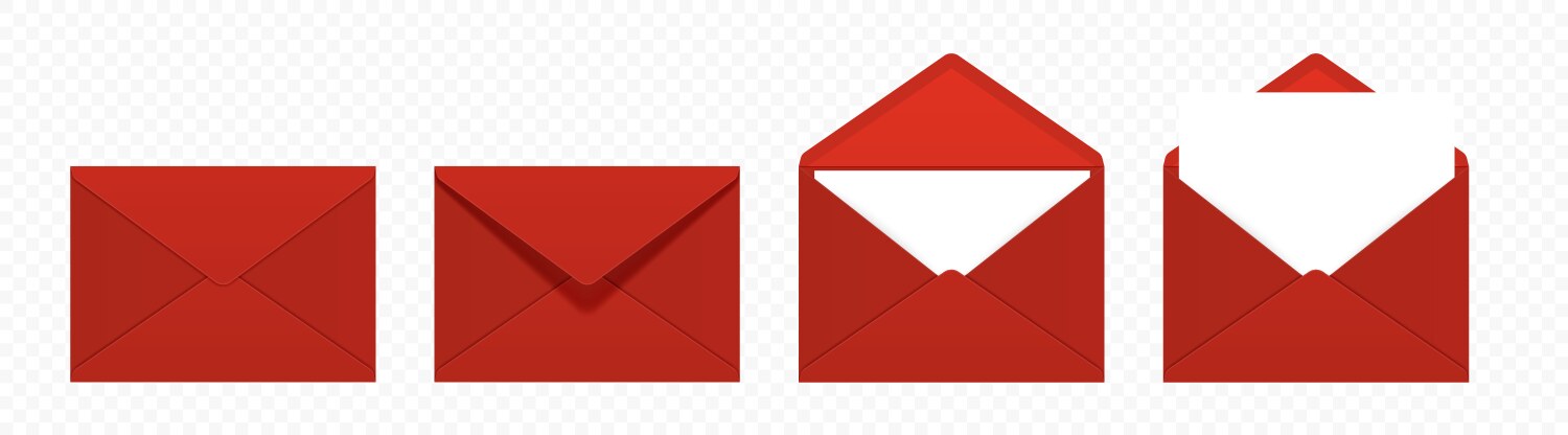 Vertical white envelopes with blank letter Vector Image
