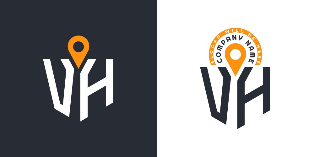 Modern letter vh logo for corporate business Vector Image