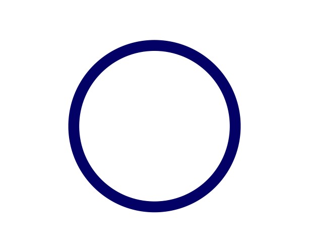 Circle shape outline blue stroke symbol Royalty Free Vector