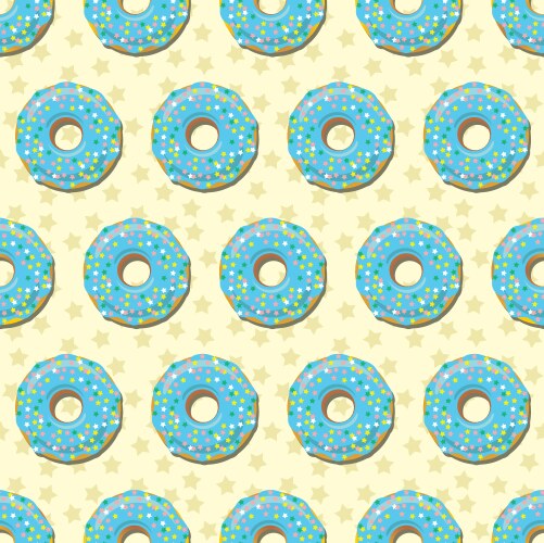Cartoon hand-drawn donuts seamless pattern Vector Image Cartoon hand-drawn donuts seamless pattern Vector Image