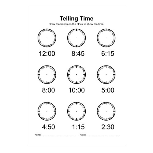 Time and clock worksheets math Royalty Free Vector Image