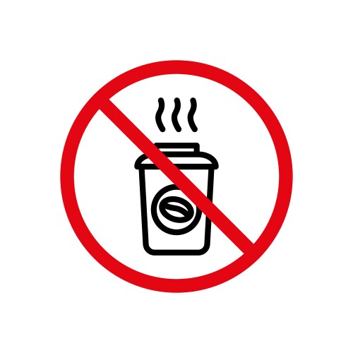 No coffee cup sign icon set prohibition Royalty Free Vector