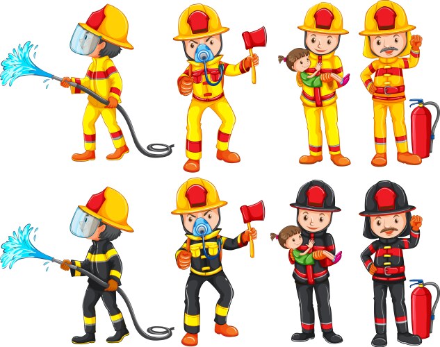 A firefighter helping service Royalty Free Vector Image