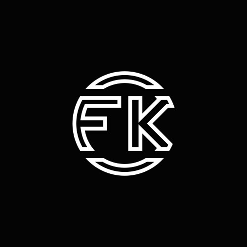 Fk monogram logo isolated with a rotating circle Vector Image