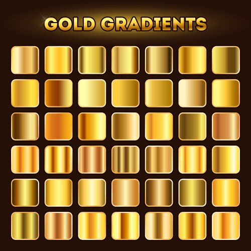 Bronze roze gold gradients set in hexagons big Vector Image