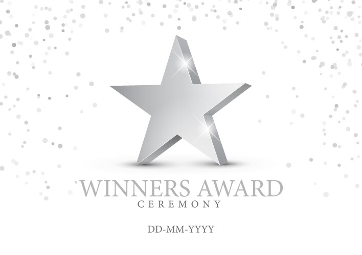 Award certificate with a star design in blue Vector Image