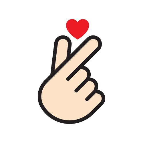 Korean heart hand gesture Royalty Free Vector Image