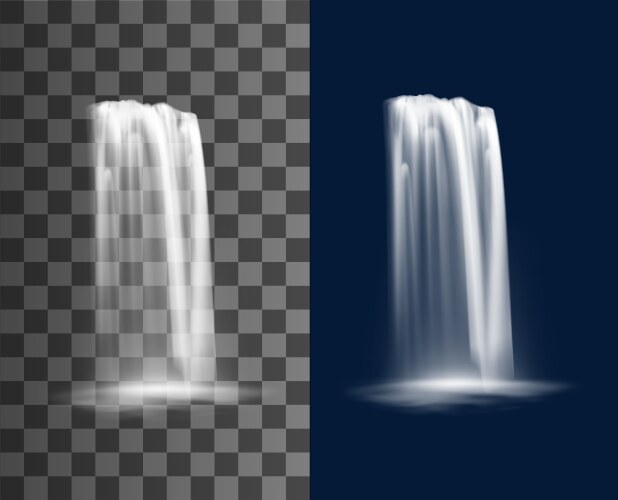 Set isolated waterfall fall mountain river Vector Image