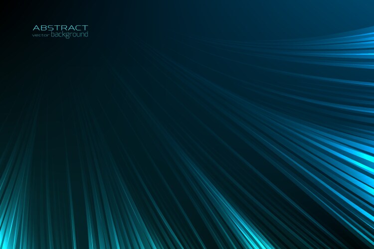 Blue rays rising on dark background with space Vector Image