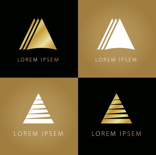 Isolated abstract golden color triangles contour Vector Image