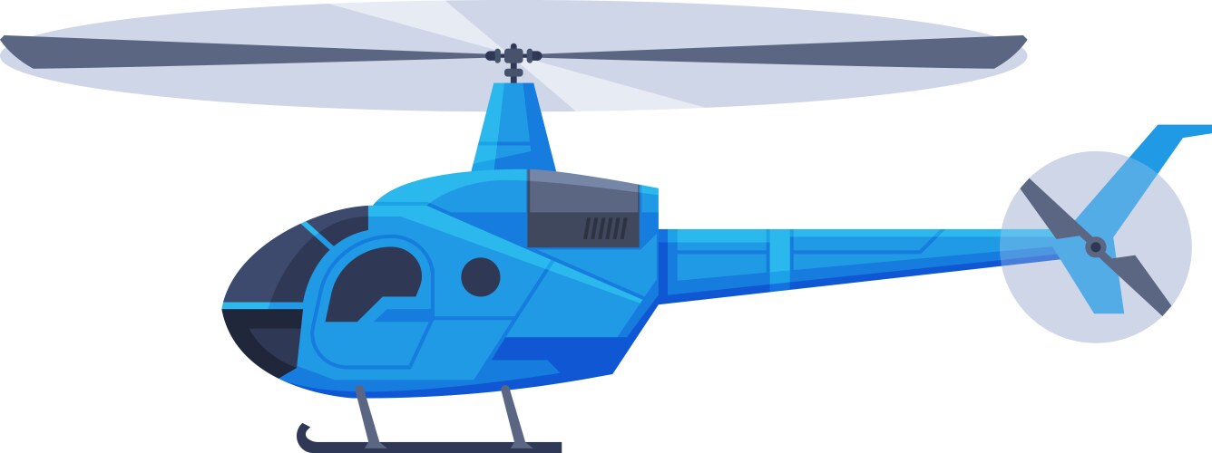 Flying blue helicopter Royalty Free Vector Image