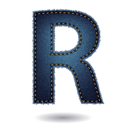 Denim letter jeans alphabet Royalty Free Vector Image