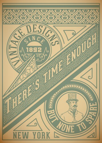 Vintage card design with gentelman detail Vector Image