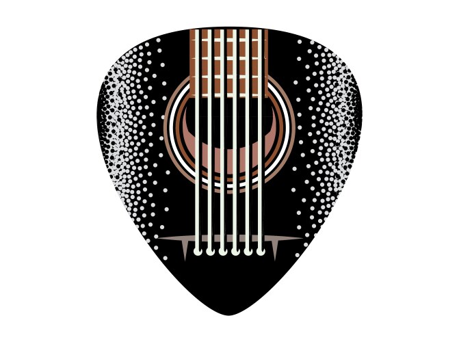 Template with stylish design of guitar plectrum Vector Image