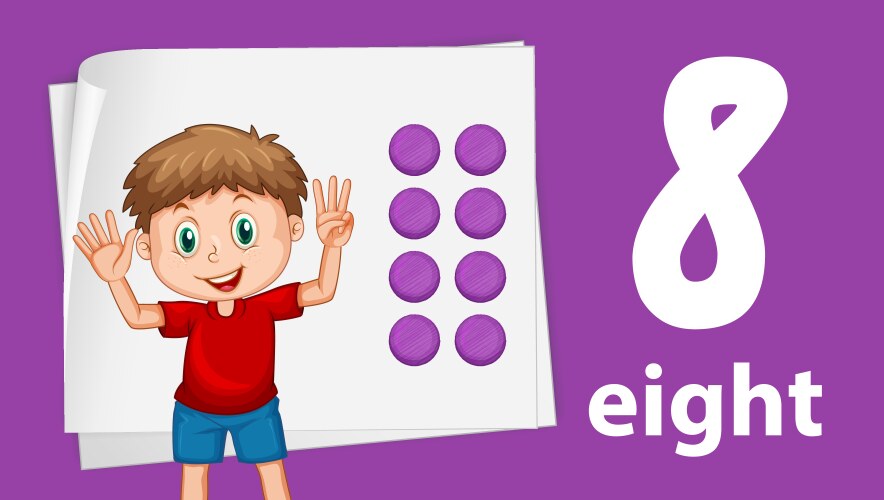 Boy learns count arithmetic lesson for toddlers Vector Image