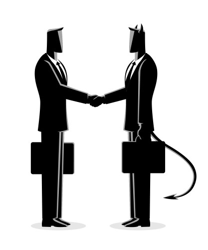 Cartoon businessman with true devil personality Vector Image