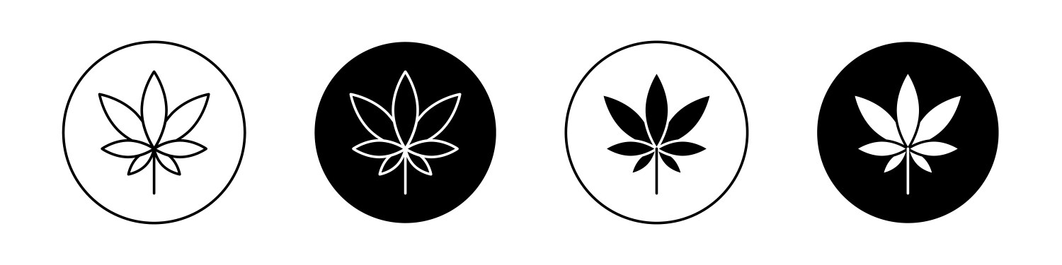 Cannabis leaf icon set cannabis leaf marijuana Vector Image