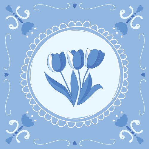 Delft blue empty Royalty Free Vector Image - VectorStock