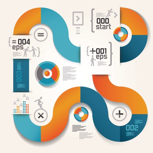 Timeline infographics design template with 4 Vector Image