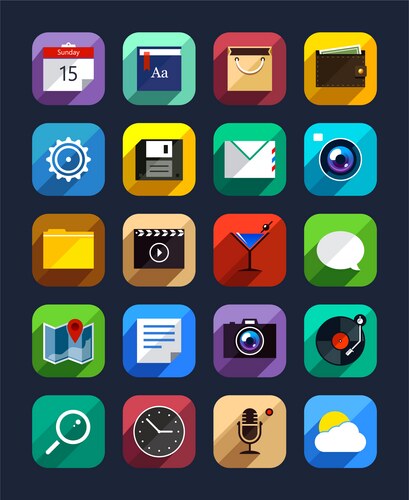 Set of colorful app icon templates frames Vector Image